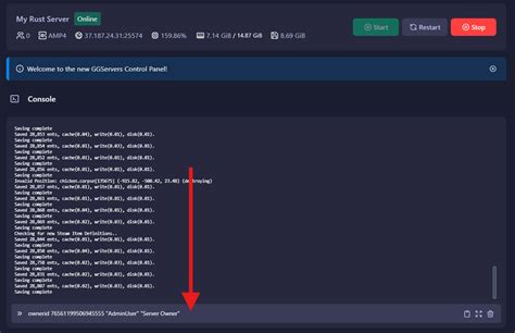 How To Make Yourself An Admin On Your Rust Server Ggservers Knowledgebase