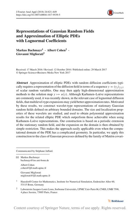 Representations Of Gaussian Random Fields And Approximation Of Elliptic