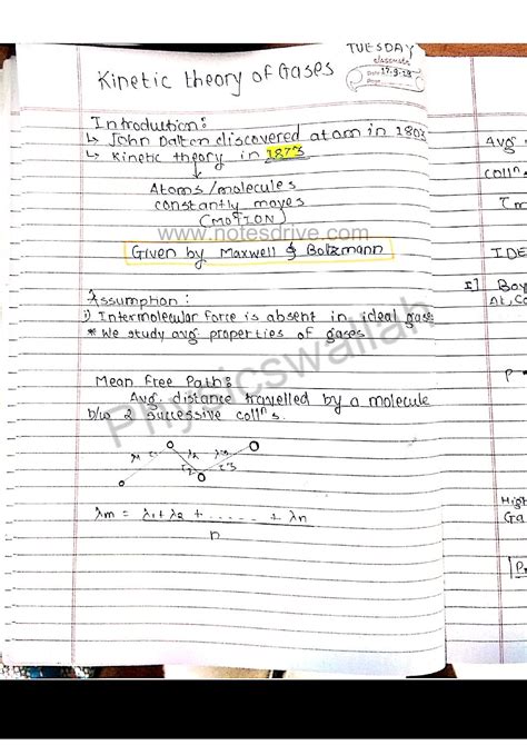 Mp Board Class 11th Physics Handwritten Notes English Medium Ch13