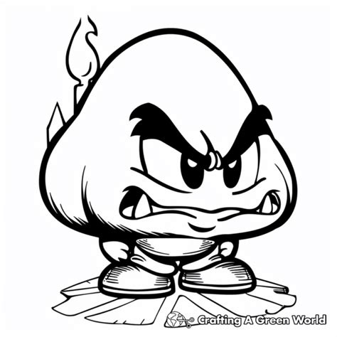 Mario Coloring Pages Goomba