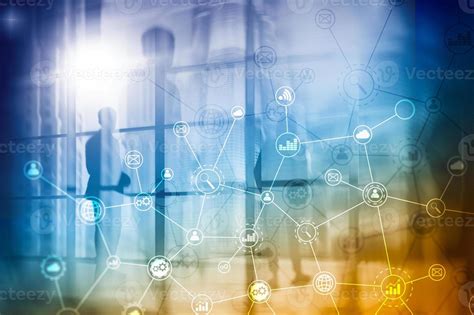 Double Exposure Business Organization Structure On Blurred Background 17399898 Stock Photo At