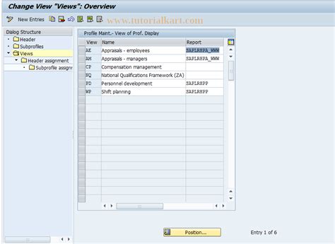 OOPF SAP Tcode Define Profiles