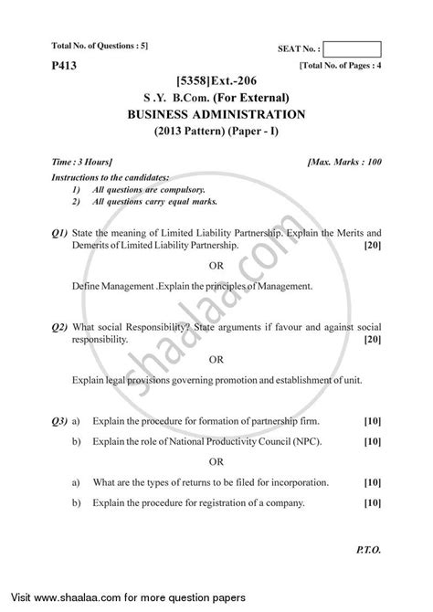 Business Administration 1 2017 2018 Bcom External Correspondence