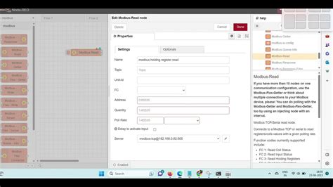 Node Red Modbus Holding Registers Youtube