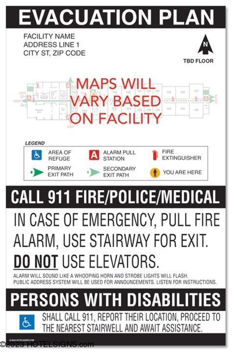 Microtel Inn And Suites Ca Elevators Stairs Entrances Evac Map Large Acrylic Emergency Evac