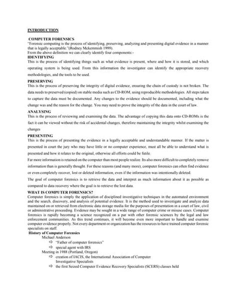 Computer Forensic Presentation And Roles Of First Responder Pptx