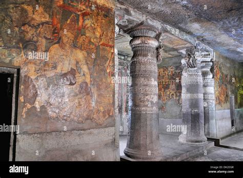 Cave 1 Bodhisattva Padmapani Lotus In Hand Rear Wall Left Of