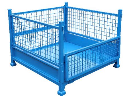 Foldable Wire Mesh Pallet Cage Stackable Stillage With 1500kg Load