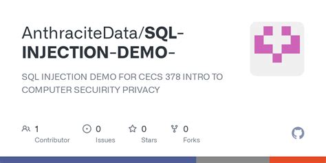Github Anthracitedatasql Injection Demo Sql Injection Demo For