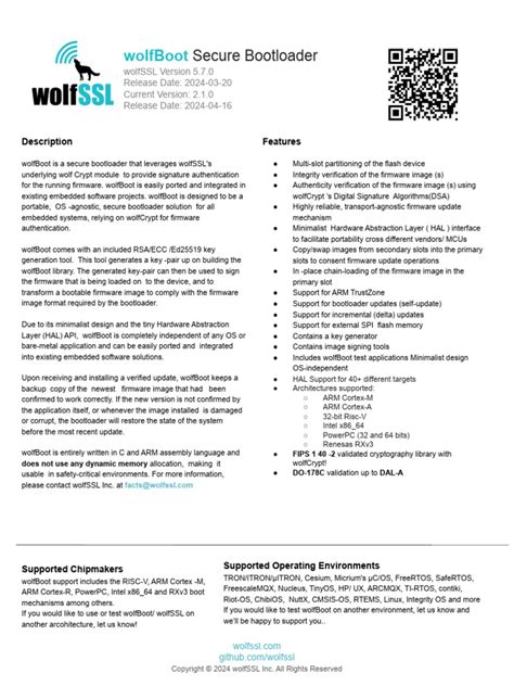 Wolfboot Secure Bootloader Pdf Booting Operating System
