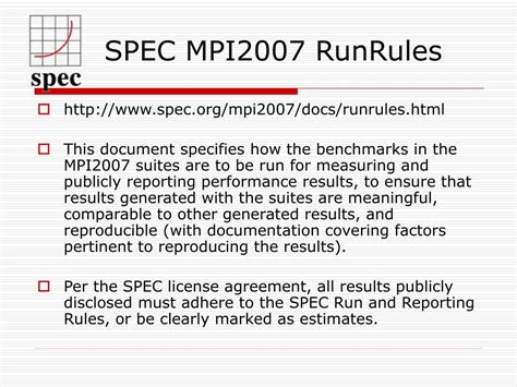 Ppt Spec Mpi2007 Benchmarks For Hpc Systems Powerpoint Presentation