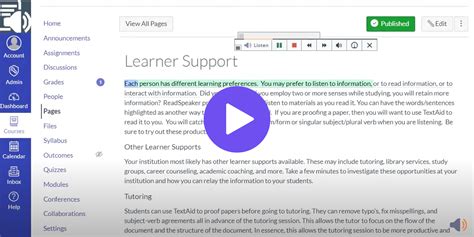 Canvas Accessibility With Text To Speech ReadSpeaker