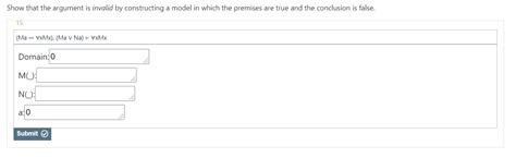Solved Show That The Argument Is Invalid By Constructing A Chegg