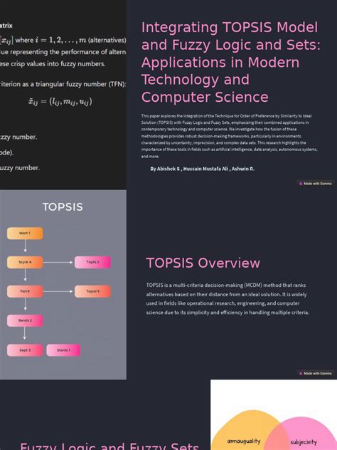integrating topsis model and fuzzy logic and sets applications in