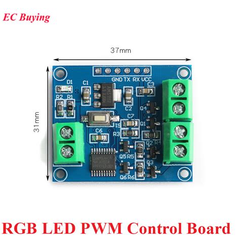 Rgb Led Light Pwm Control Board Dimmer Programmable Full Color Controller Onboard Ttl Level Uart