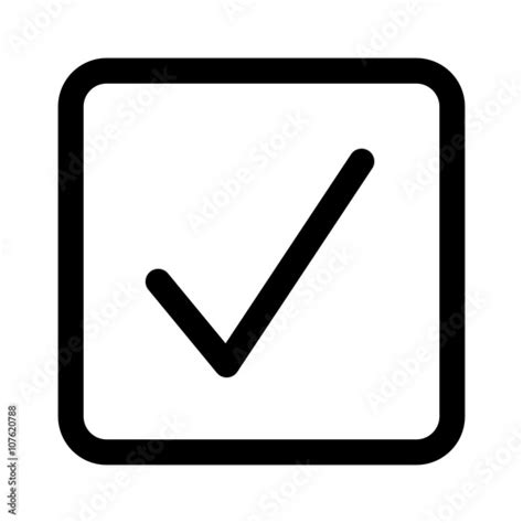 Square Checkbox Or Check Box Line Art Icon For Apps And Websites Stock Vector Adobe Stock