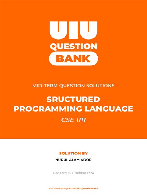 Structured Programming Language Mid Solution Pdf Software Development Computer Programming