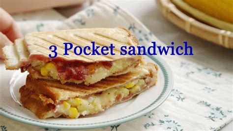 홈카페 디저트 맛보장 홈카페와 잘어울리는 디저트용 포켓샌드위치 레시피 3가지 초당옥수수로띠 팥앙금 Youtube