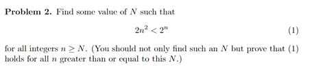Solved Problem 2 Find Some Value Of N Such That 2n2