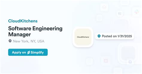 Software Engineering Manager Cloudkitchens Simplify Jobs