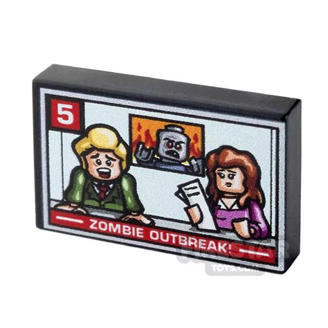 Firestar Custom Printed Minifigure Tile 2x3 Tv News Zombie Outbreak