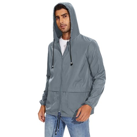 American Trends Mens Rain Jacket Waterproof Hooded Windbreaker 2xl