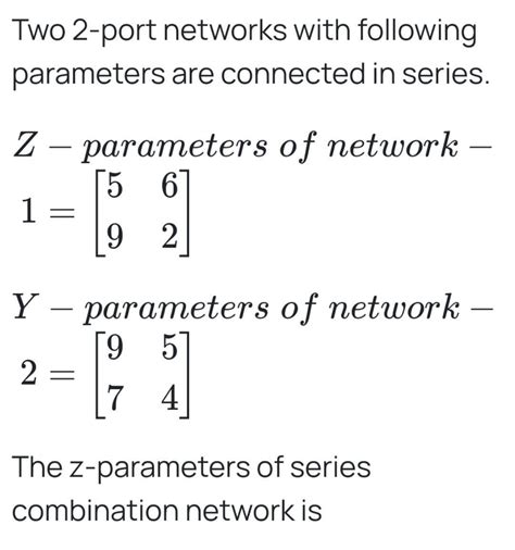 answered two 2 port networks with following… bartleby