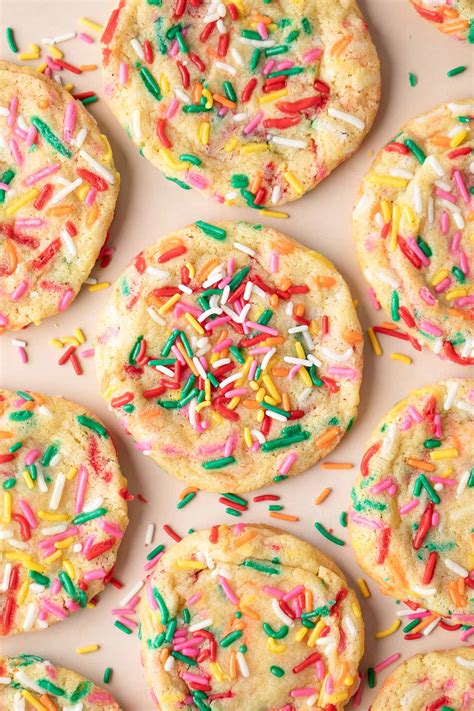 Vanilla Pudding Cookies With Rainbow Sprinkles Peas And Crayons