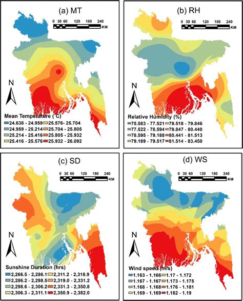Spatial Distribution Maps Of Climatic Variables In Bangladesh During Download Scientific