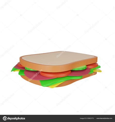 Rendering Sandwich Fast Food Icon Stock Illustration By ©rahmat