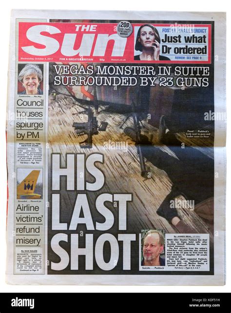 The Sun Newspaper Headline After The Las Vegas Mass Shooting On 1st