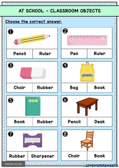 The Different Types Of Objects That Are In This Worksheet
