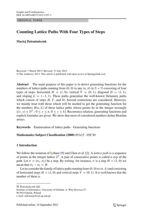 Pdf Counting Lattice Paths With Four Types Of Steps
