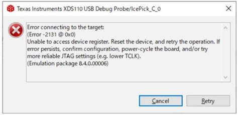 Tms320f280049c Jtag Connection Error C2000 Microcontrollers Forum