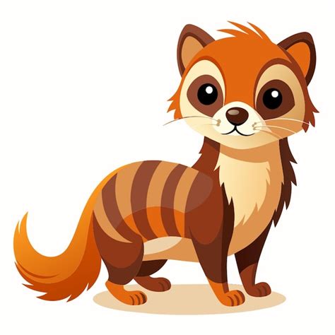 A Cartoon Picture Of A Squirrel With A Brown Tail And A Brown Striped