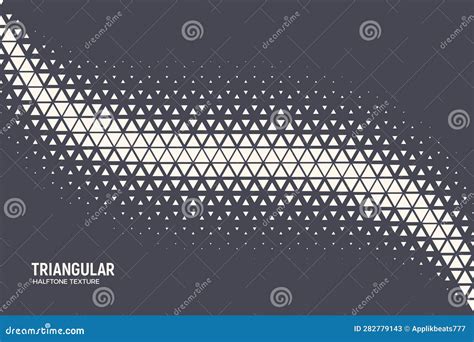 Triangular Particles Halftone Geometric Curved Oscillation Wave Abstract Background Stock Image