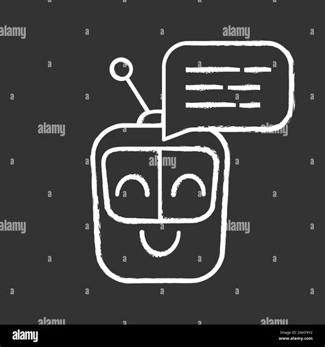 Chatbot Message Chalk Icon Talkbot Modern Robot Square Head Laughing