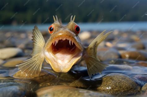 Premium Ai Image Mudskipper With Open Mouth Displaying Its Gills