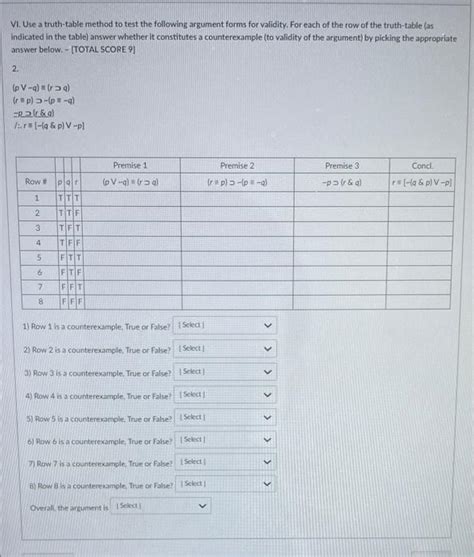 Vi Use A Truth Table Method To Test The Following