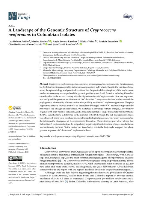 Pdf A Landscape Of The Genomic Structure Of Cryptococcus Neoformans