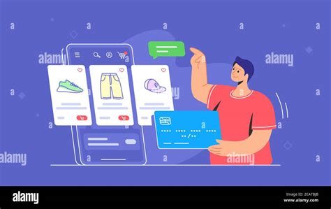 Online Store E Commerce Mobile App Usage By Consumer Stock Vector Image