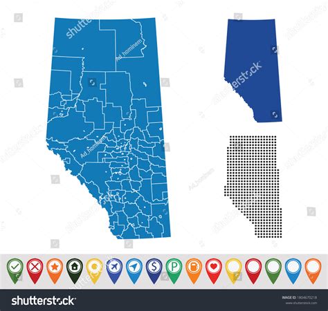 Set Maps Alberta Province Stock Vector Royalty Free 1804670218