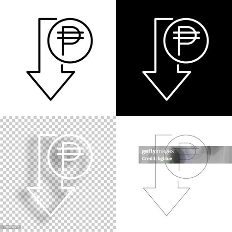 Peso Decrease Icon For Design Blank White And Black Backgrounds Line