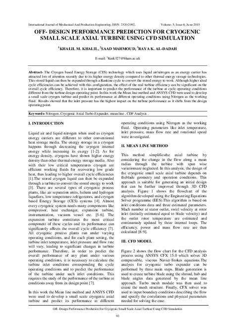 Pdf Off Design Performance Prediction For Cryogenic Small Scale