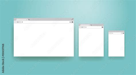 Open Internet Browser Window In A Flat Style Design A Simple Blank Web Page Template Browser