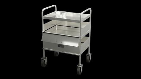 3d 렌더링 스틸 의료 카트 하나의 서랍을 열고 닫습니다 실험실 카트 트롤리 하나의 레이어와 검은 색 배경에 검은 바퀴 그림 카트에 대한 스톡 사진 및 기타 이미지 Istock