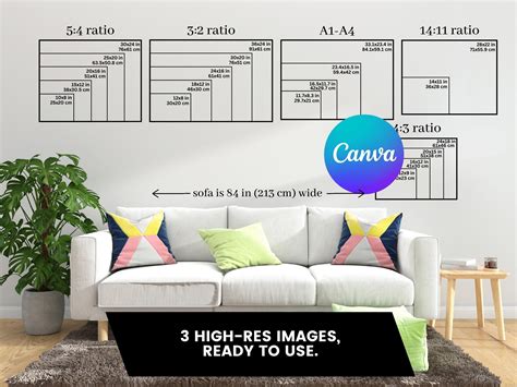 Horizontal Wall Art Size Guide Poster Size Comparison Frame Size