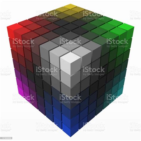 작은 조각 큰 입방체의 모양에 색을 만든다 블랙 버전입니다 3 차원 스타일 벡터 일러스트입니다 개념에 대한 스톡 벡터 아트 및 기타 이미지 Istock