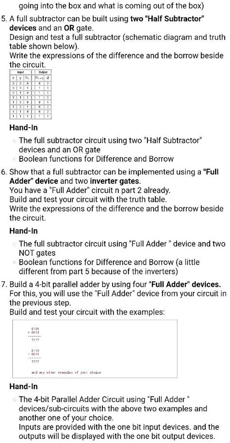 Going Into The Box And What Is Coming Out Of The Box 5 A Full Subtractor Can Be Built Using