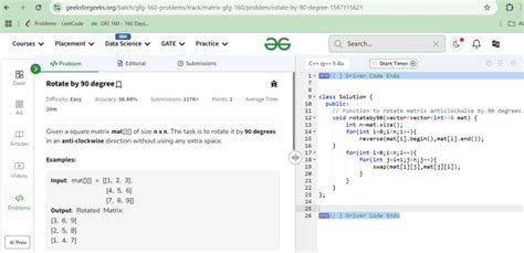 Gfg160 Geekstreak2025 Gfg160 Matrix C Dailychallenge Problemsolving Kranthi Naremsetti